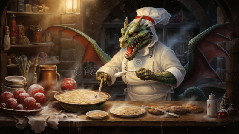 Dragon Cooking Flame Stock Illustrations – 25 Dragon Cooking Flame ...