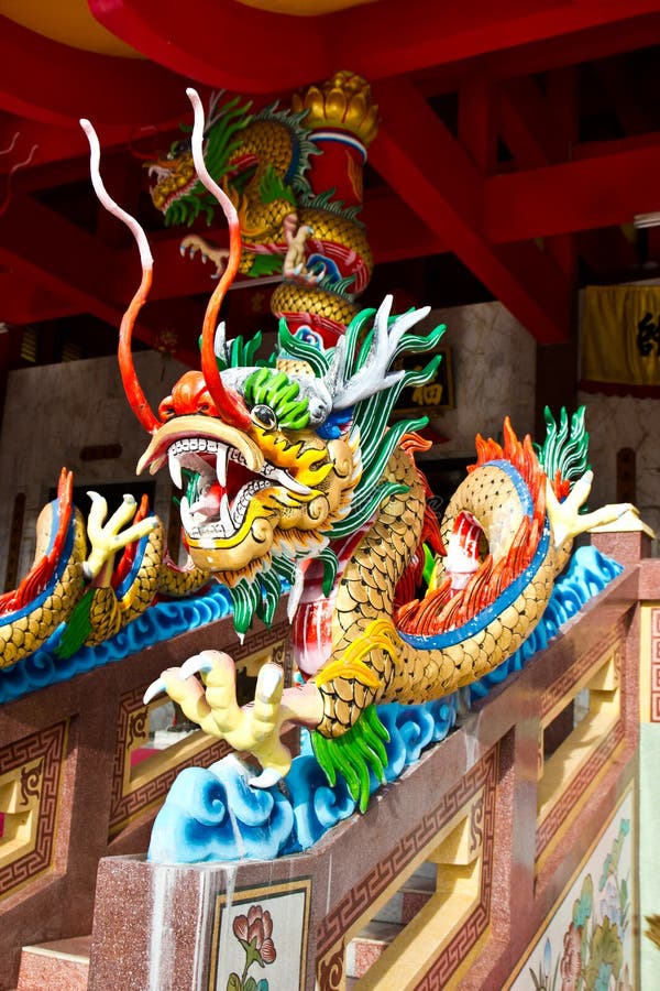 Dragon in chinese temple stock photo. Image of tavern - 21065428
