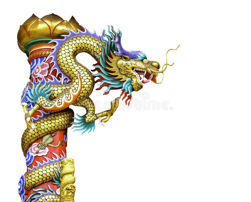 Dragon chinois d'or image stock. Image du détail, puissant - 39546803