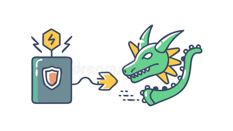 Dragon Connecting To Power Source, Symbolizing Strength and Energy ...