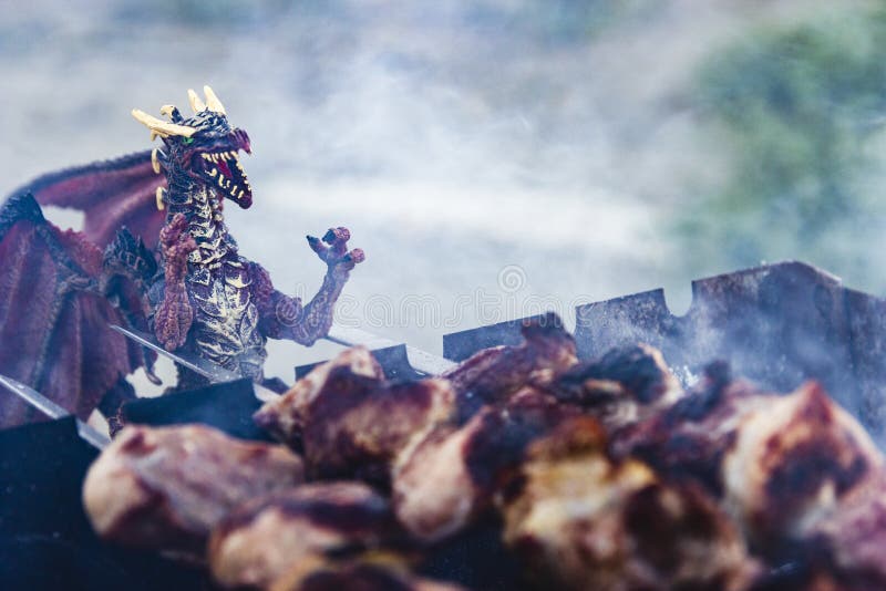 Dragon is Cook Roasted Meat Stock Image - Image of gourmet, cook: 97475683