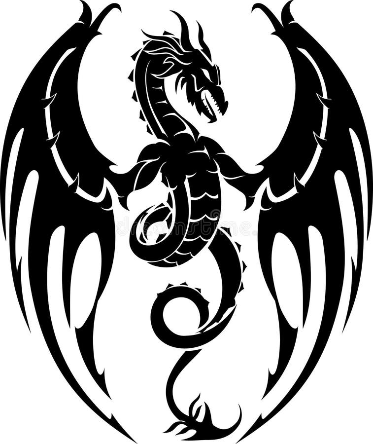 Simple Dragon Silhouette Small Dragon Silhouette