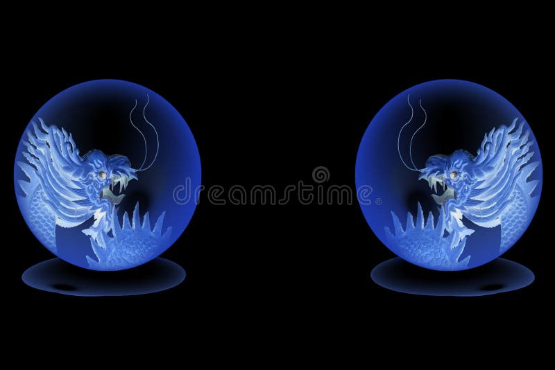 Crystal ball with dragon stock vector. Illustration of creature - 3242464