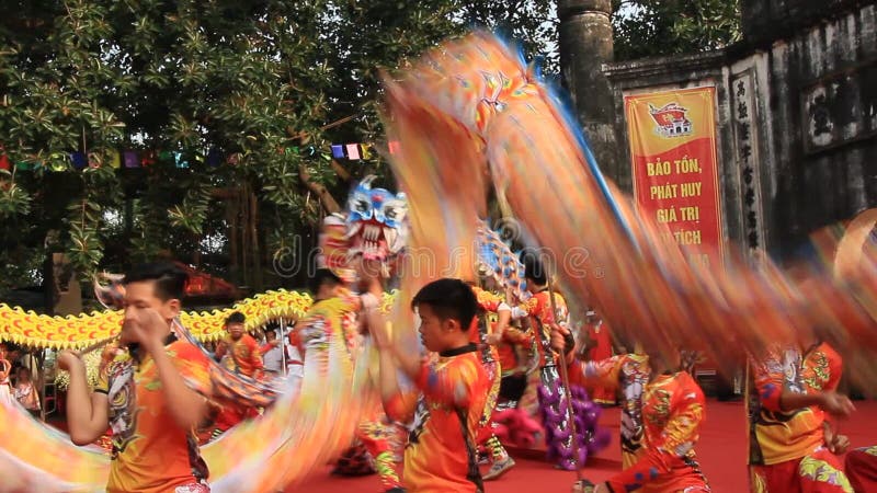 Dragon Dance Performance Attracting a Large Crowd during Festive ...