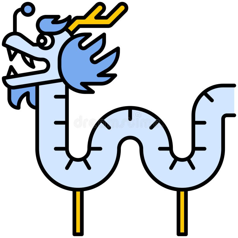 Dragon Dance Icon, Lion Dance Related Vector Stock Vector ...