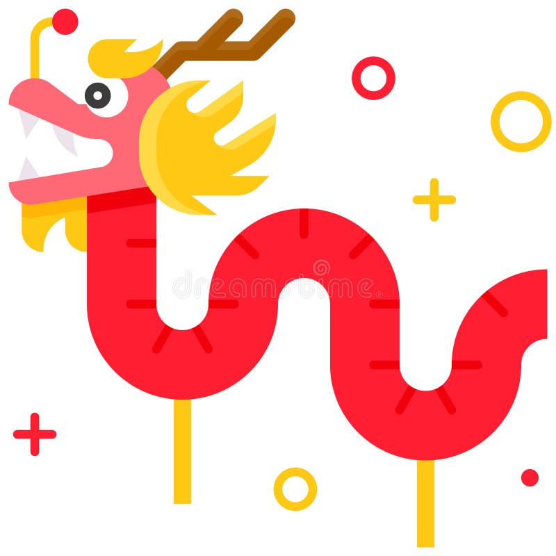Dragon Dance Icon, Lion Dance Related Vector Stock Vector ...