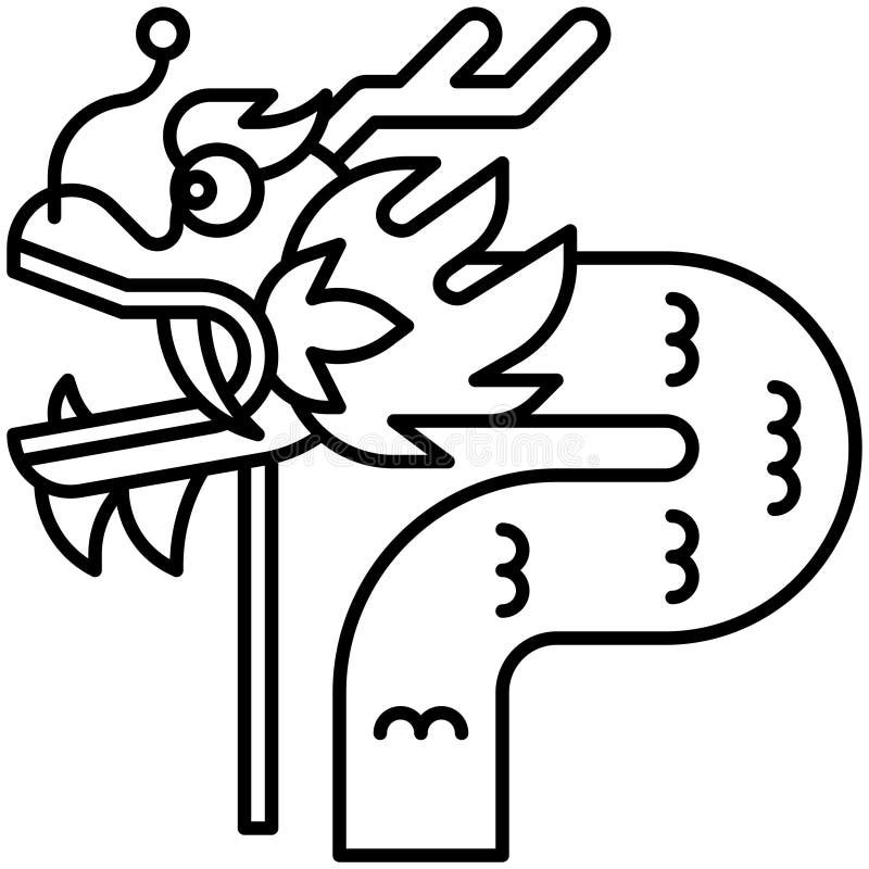 Dragon Dance Icon, Lion Dance Related Vector Stock Vector ...