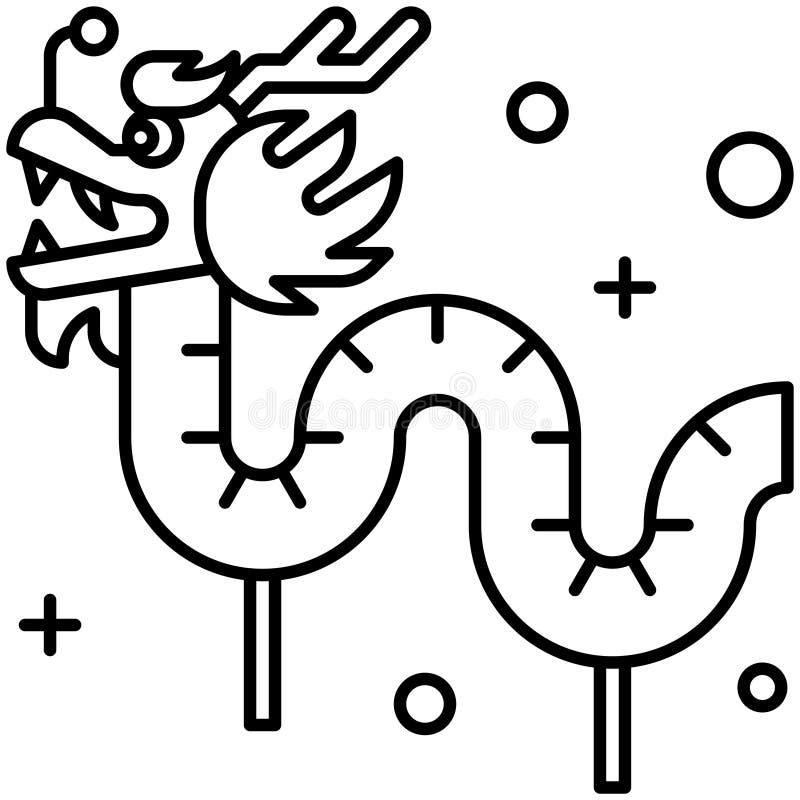 Dragon Dance Icon, Lion Dance Related Vector Stock Vector ...