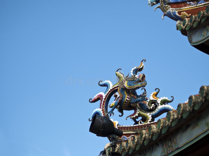 Dragon Decoration in Chinese Temple Stock Image - Image of background ...