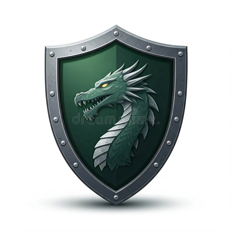 Dragon Emblem Shield stock illustration. Illustration of durable ...