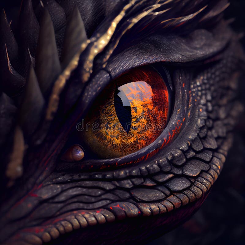 Dragon eye close up stock illustration. Illustration of nature - 275109533