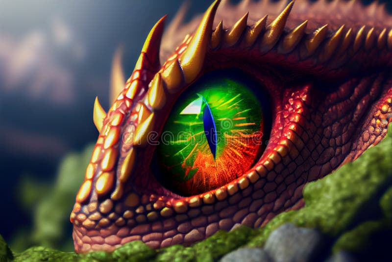 Dragon Eye Close Up. 3d Illustration Stock Illustration - Illustration ...