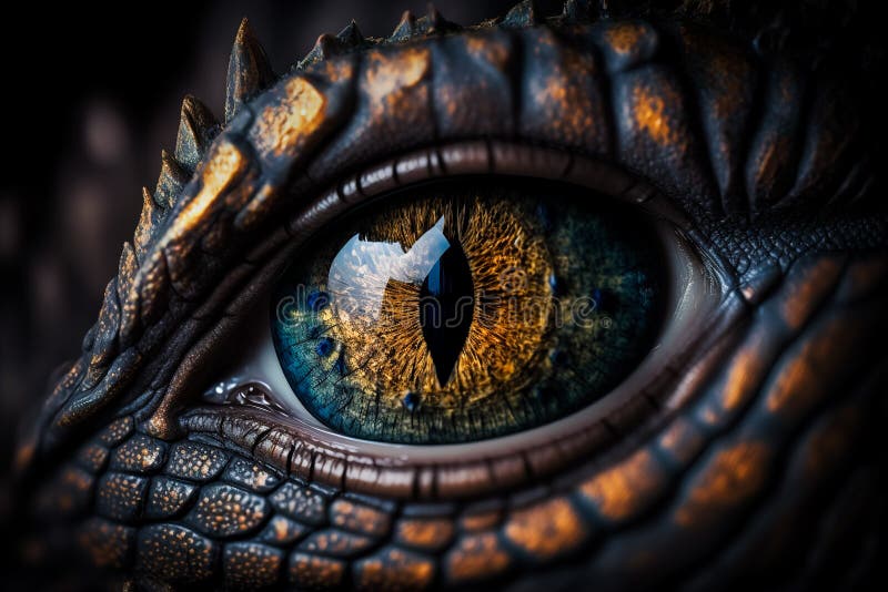 Dragon eye close up stock image. Image of close, animals - 268212053