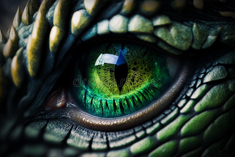 Dragon eye close up stock illustration. Illustration of look - 268212072
