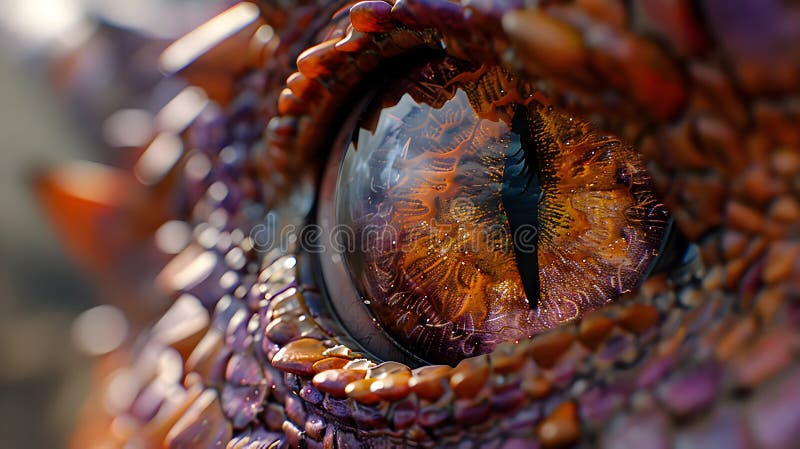 Dragon Eye 3D Render: Closeup Fantasy Illustration Stock Illustration ...