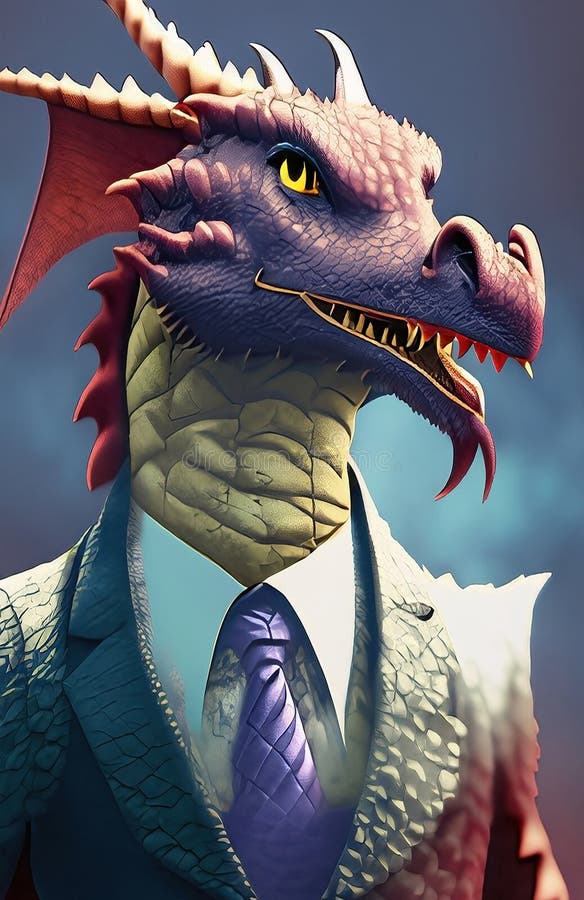 Dragon Face Entrepreneur stock illustration. Illustration of face ...