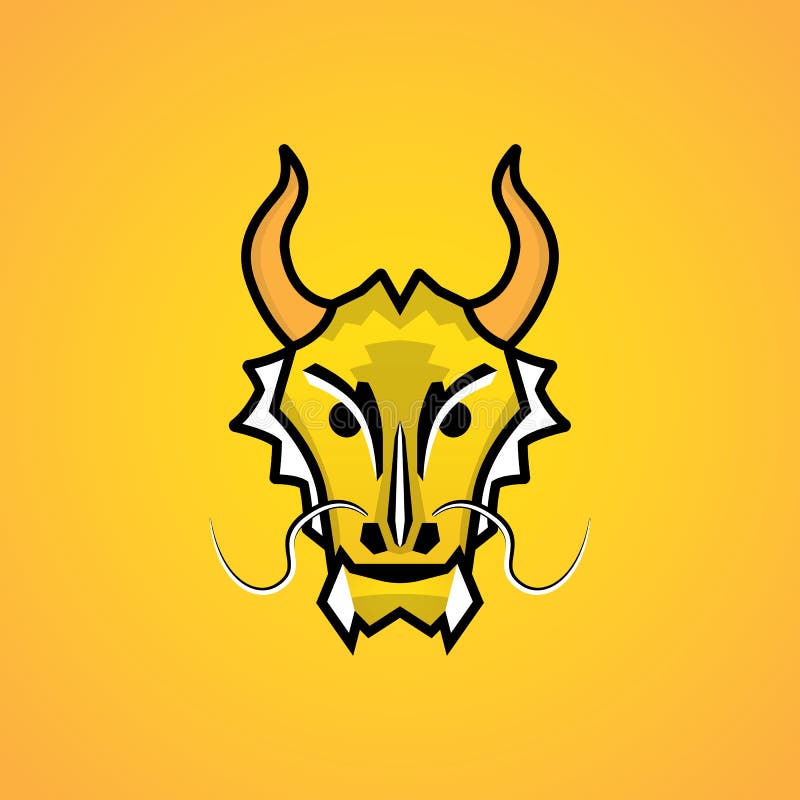 Dragon Face in Cartoon Style Stock Vector - Illustration of china ...