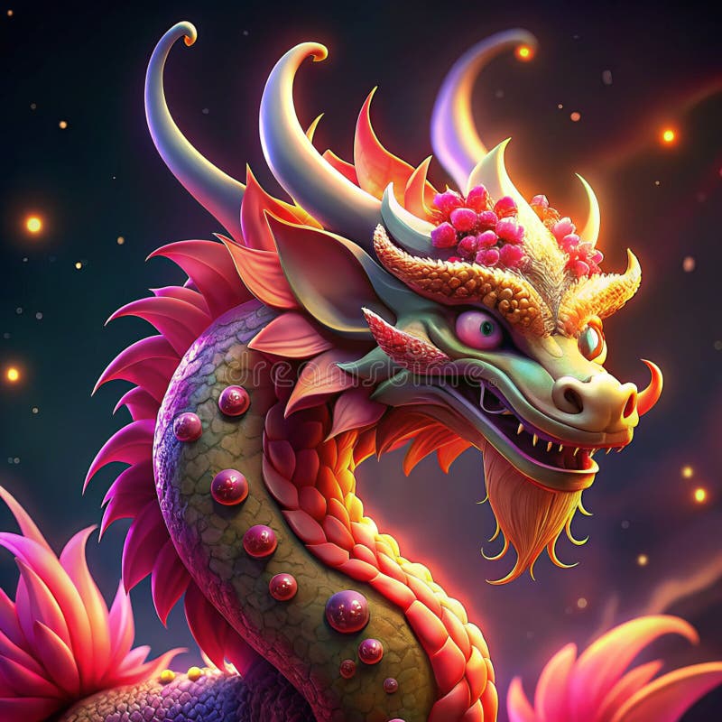 Dragon in Fire 3d-illustration 3d-rendering Generative AI Stock ...