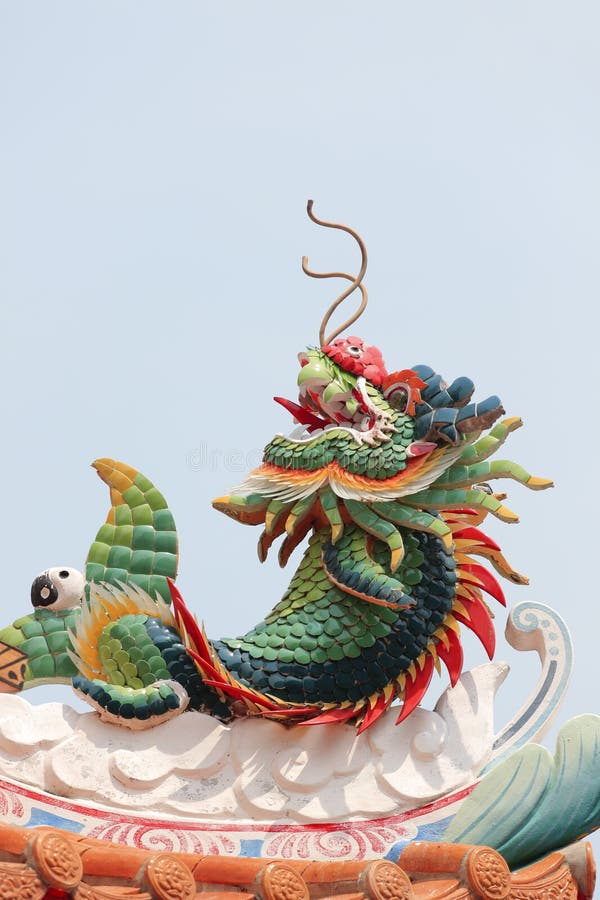 The Dragon and Fish Combination,Chinese Sculpture. Stock Image - Image ...