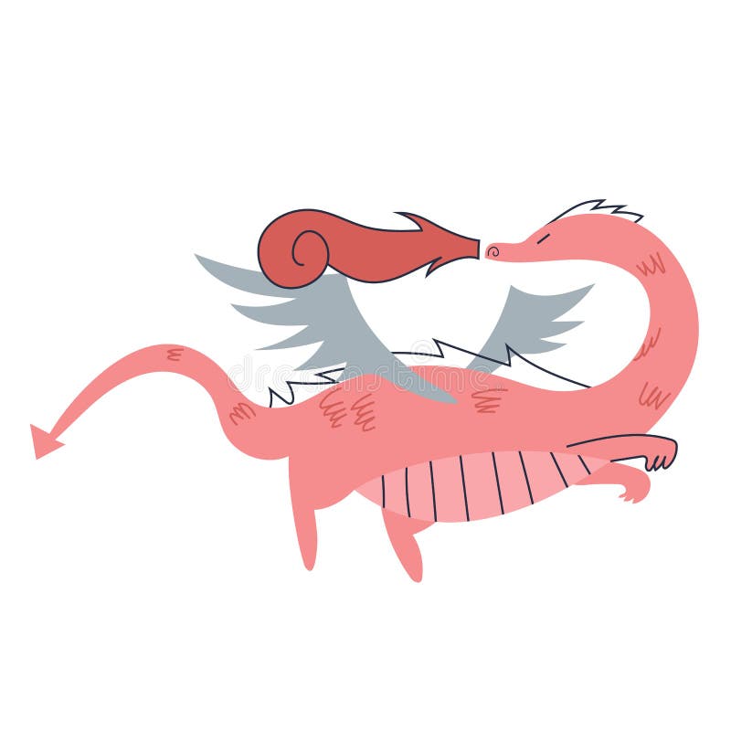 Medieval Dragon Flat Color Illustration on White Stock Vector ...