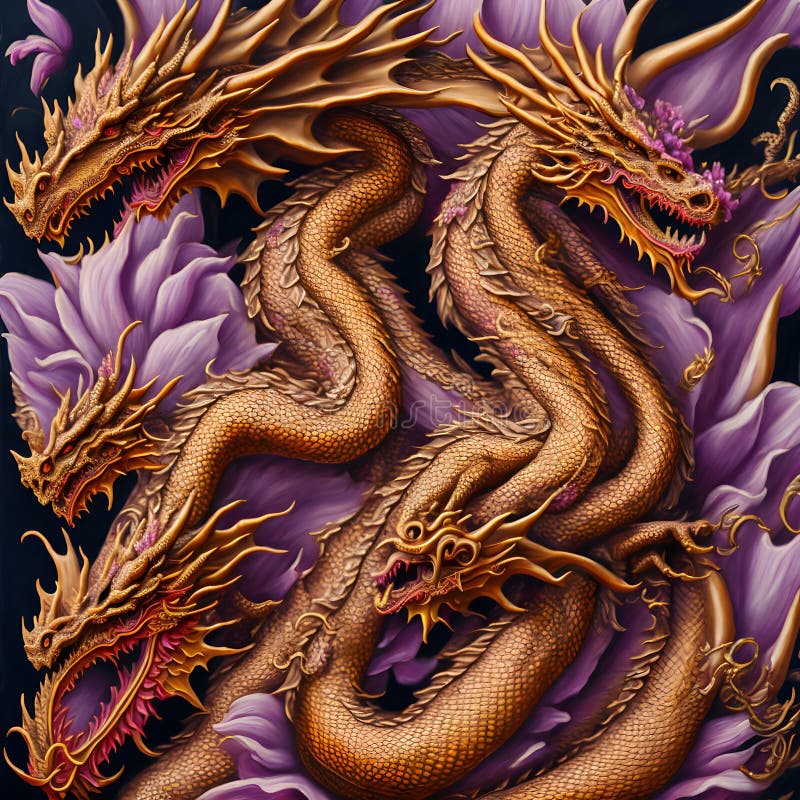 Dragon of Flowers, Generative AI Illustration Stock Illustration ...