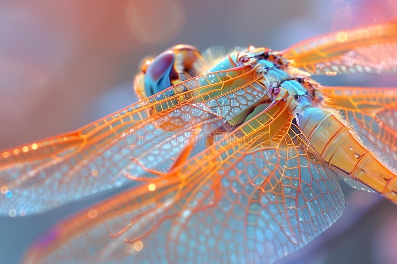 Dragon Fly Resting in a Bright Sunlight with Long Wings on Stock Photo ...