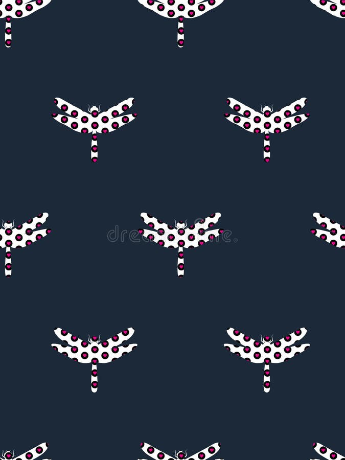 Dragon Fly Seamless Design Repeating Style Insect Stock Vector ...