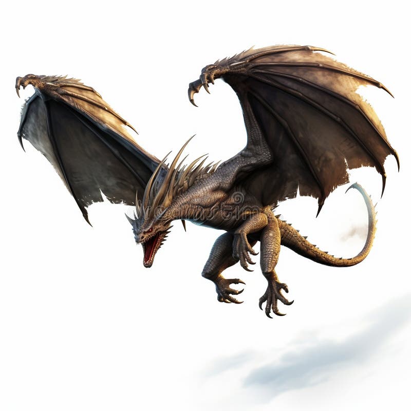 A Dragon Flying through the Air with Its Wings Spread Stock ...