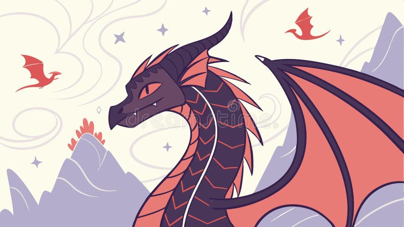 Dragon Flying in Sky, Mythical Creature Flight Vector Design Generative ...