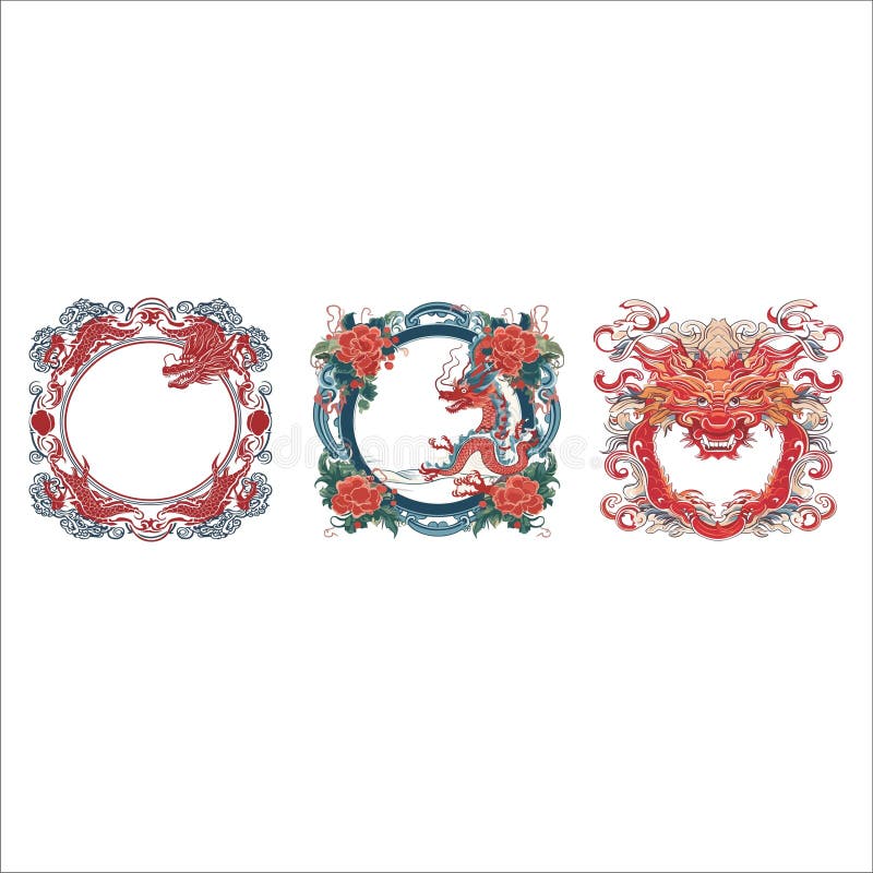 Dragon Frame Decoration Abstract Hand Drawn Stock Illustration ...