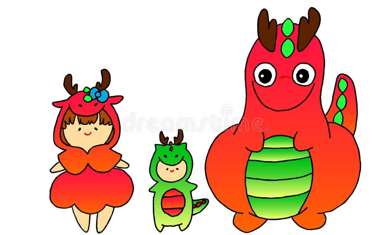 Dragon and friends stock illustration. Illustration of stuffed - 22601870