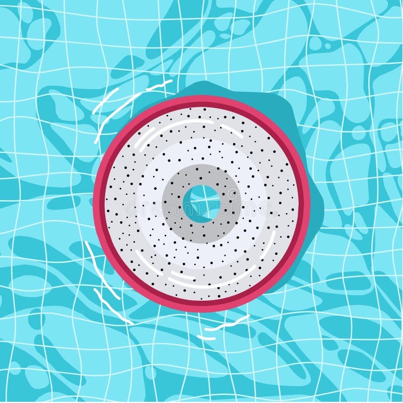 A Dragon Fruit Air Float on a Pool in Summer with Water Background ...