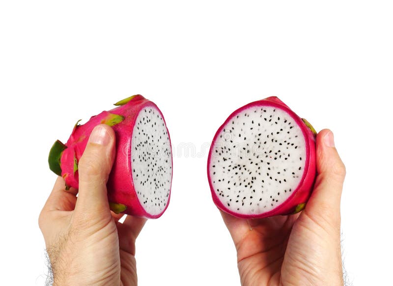 Dragon Fruit Cut into 2 Parts Stock Image - Image of cactus, food ...