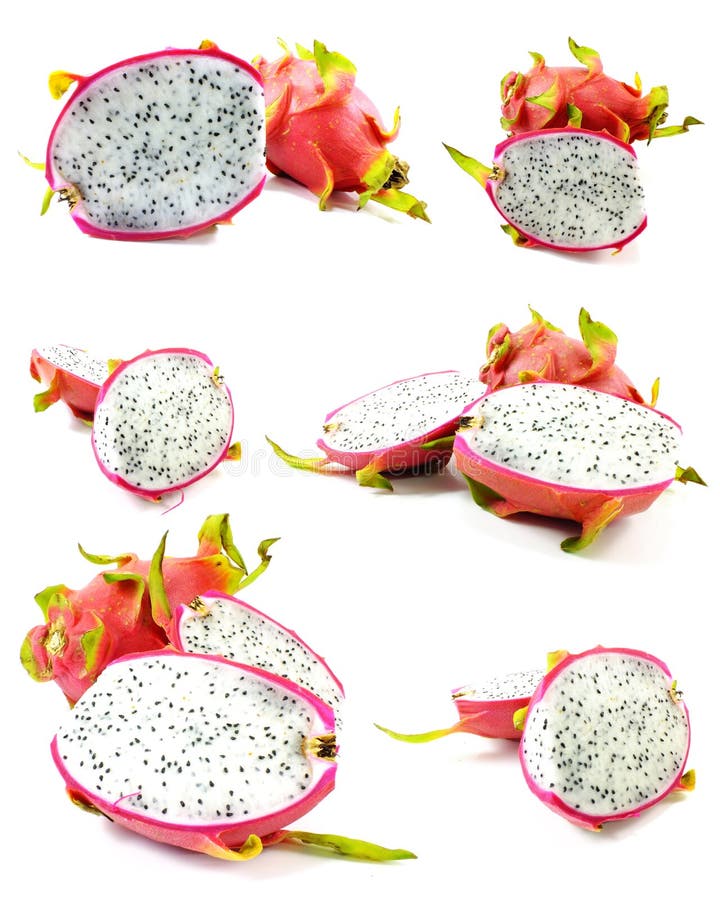 Dragon Fruit Isolated on White Background Stock Photo - Image of juicy ...