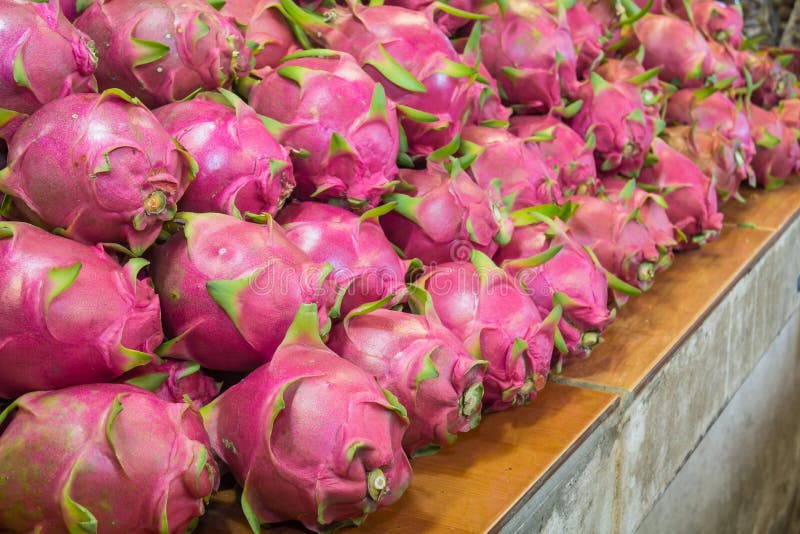 Dragon Fruit on Market Stand, Stock Image - Image of fresh, pitaya ...