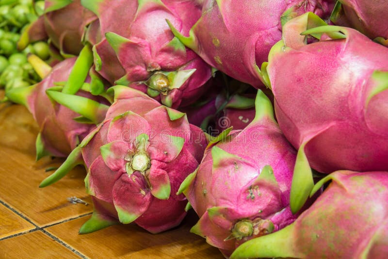Dragon Fruit on Market Stand, Stock Photo - Image of group, organic ...