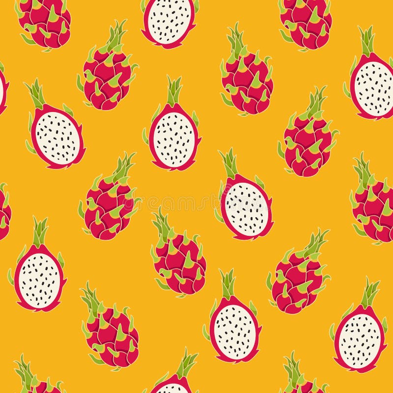 Dragon fruit pattern stock vector. Illustration of freshness - 54413091
