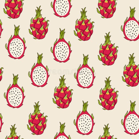 Dragon fruit pattern stock vector. Illustration of freshness - 54413091