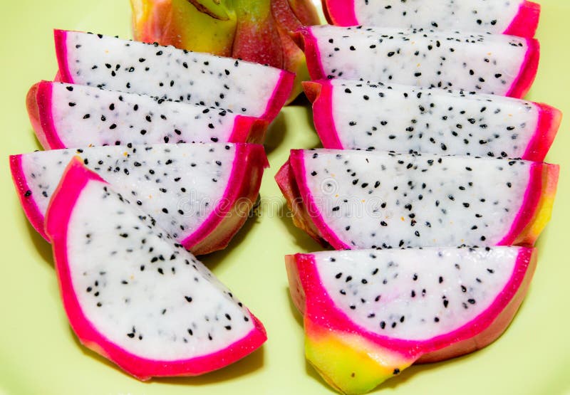 Dragon Fruit (Pitaya) on Plate Stock Photo - Image of fruit, healthy ...