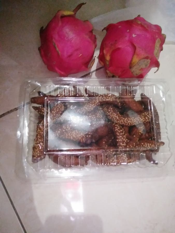 Dragon Fruit with Traditional Cookies Stock Image - Image of reddragon ...