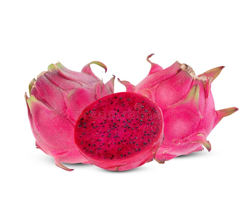 Dragon Fruit on White Background Stock Image - Image of organic, seeds ...