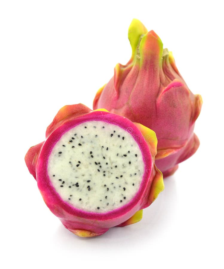 Dragon Fruit on White Background. Decorate Stock Photo - Image of ...