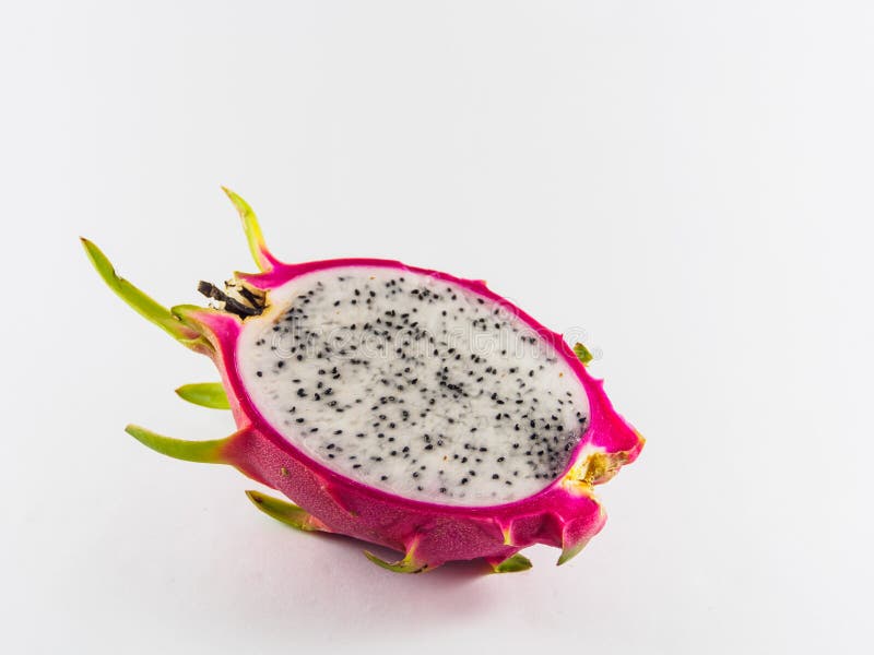 Dragon Fruit on White Background. Stock Image - Image of exotic ...