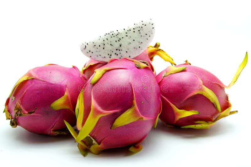 Dragon Fruit on White Background Stock Photo - Image of close, plant ...