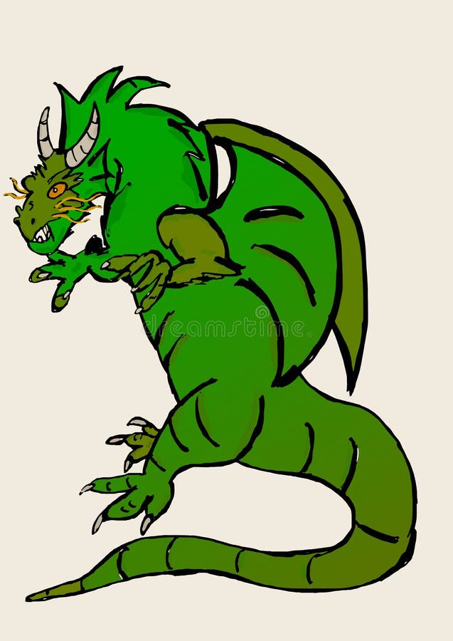 Dragon full body stock illustration. Illustration of wings - 92115604