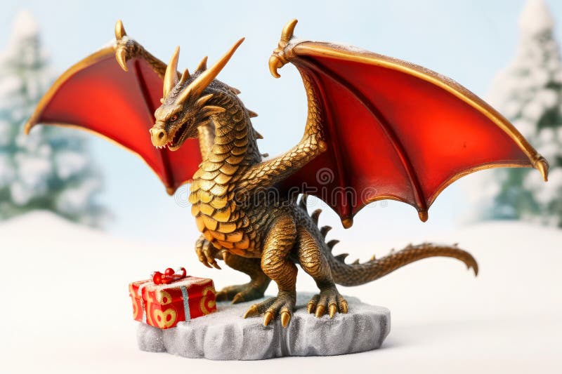 Dragon with a Gift. Symbol of the New Year Stock Illustration ...