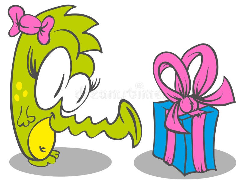 Dragon girl gift stock vector. Illustration of animal - 23960187