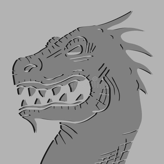 Dragon gris illustration de vecteur. Illustration du diable - 30756011