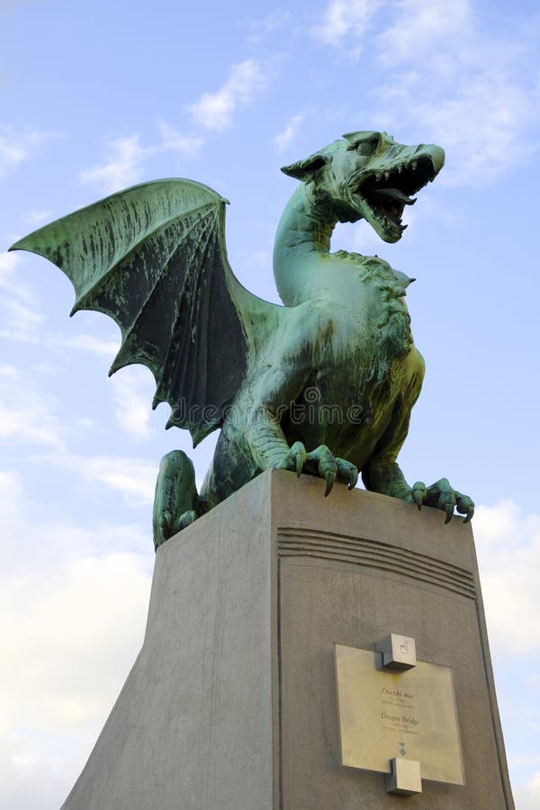 Dragon on the Bridge stock image. Image of mythical, blue - 45336425