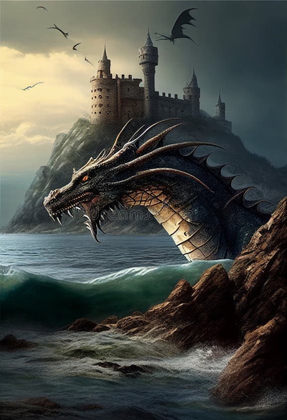 The Dragon Guards the Magic. AI Generated Stock Illustration ...